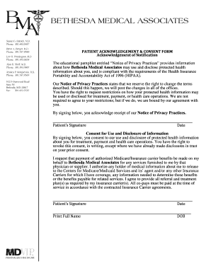 Fillable Online mdvip PATIENT ACKNOWLEDGEMENT & CONSENT FORM - mdvip ...