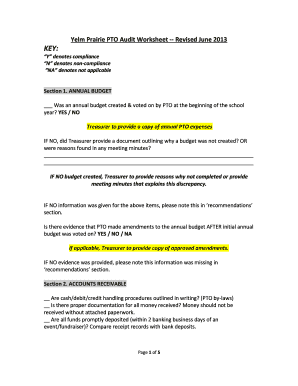 Fillable Online ycs wednet Yelm Prairie PTO Audit Worksheet - ycs ...