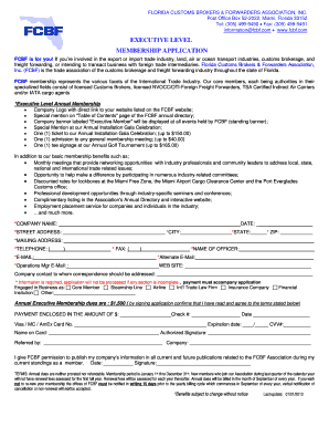 Fillable Online 9- Executive Membership Application.doc Fax Email Print ...