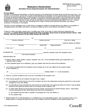 Fillable Online tpsgc-pwgsc gc Statutory Declaration Canadian Forces ...