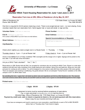 Fillable Online wiaawi 2017 WIAA Volunteer form - wiaawi Fax Email ...