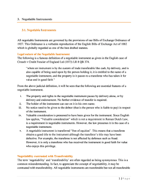 Fillable Online All negotiable Instruments are governed by the ...