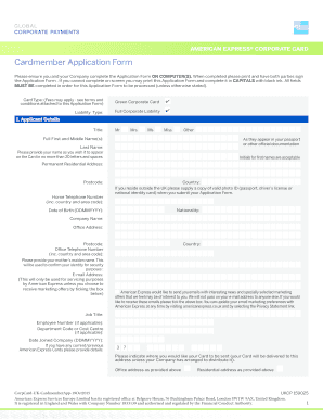 Fillable Online Cardmember Application Form Fax Email Print - pdfFiller