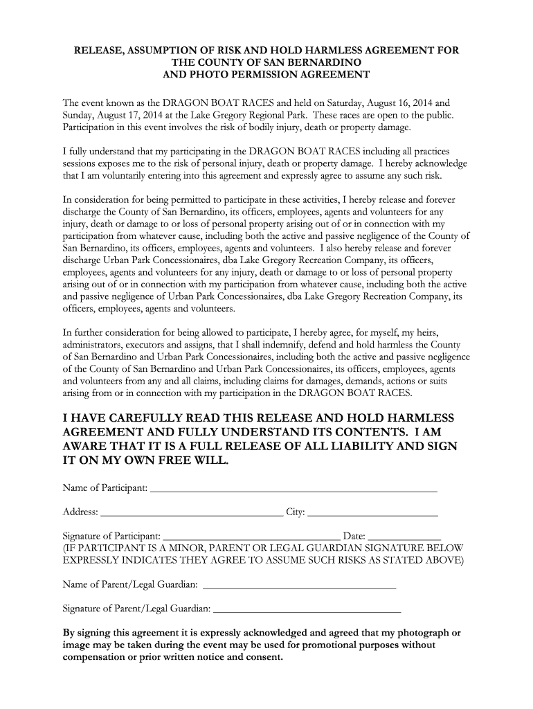 Fillable Online Waiver form Dragon Boat Races 2014.docx Fax Email Print ...