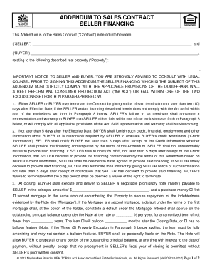Fillable Online ADDENDUM TO SALES CONTRACT Fax Email Print - pdfFiller
