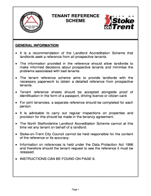 Fillable Online Tenant Reference Scheme Form May06.doc Fax Email Print ...