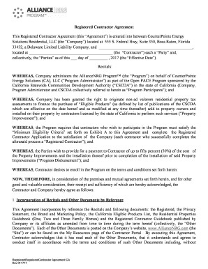 Fillable Online Registered Contractor Agreement Fax Email Print - pdfFiller