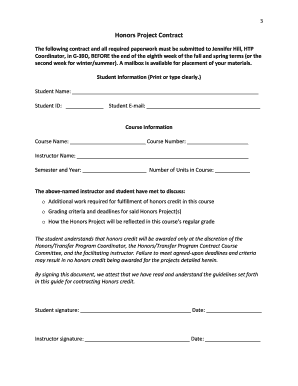 Fillable Online compton Honors Contract Packet - El Camino College ...