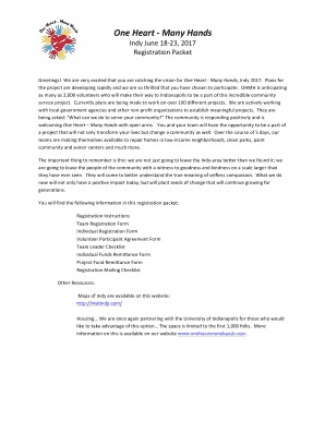 Fillable Online One Heart - Many Hands Fax Email Print - pdfFiller