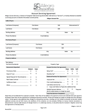 Fillable Online Account Servicing Agreement Fax Email Print - pdfFiller