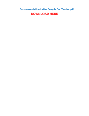 Fillable Online Recommendation Letter Sample For Tender Fax Email Print - pdfFiller
