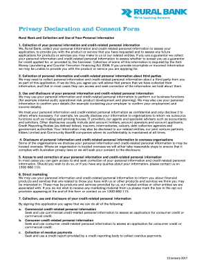 Fillable Online 20170123-RBL Privacy Declaration and Consent Fax Email ...