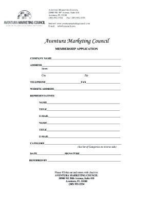 Fillable Online Aventura Marketing Council Fax Email Print - pdfFiller