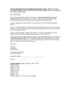 Fillable Online 2016-17 Advanced freestyle synchronized class ...