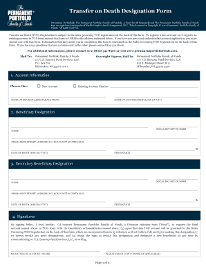 Fillable Online Transfer on Death Designation Form - prpfx.com Fax ...