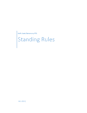 Fillable Online Swift Creek Elementary PTA Standing Rules Fax Email ...