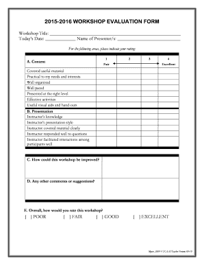 Fillable Online kiet WORKSHOP EVALUATION FORM - KIET Group of Institutions - kiet Fax Email ...