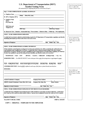 Fillable Online U.S. Department of Transportation (DOT) Print Screening ...