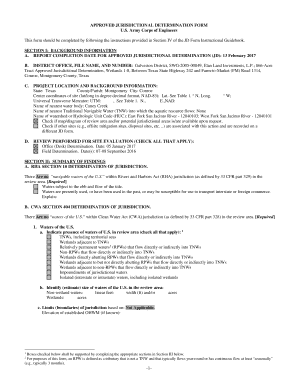 Fillable Online APPROVED JURISDICTIONAL DETERMINATION FORM U.S. Fax ...