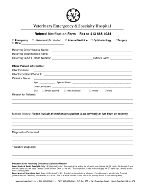 Fillable Online Referral Notification Form Fax to 413-665-4934 Fax ...