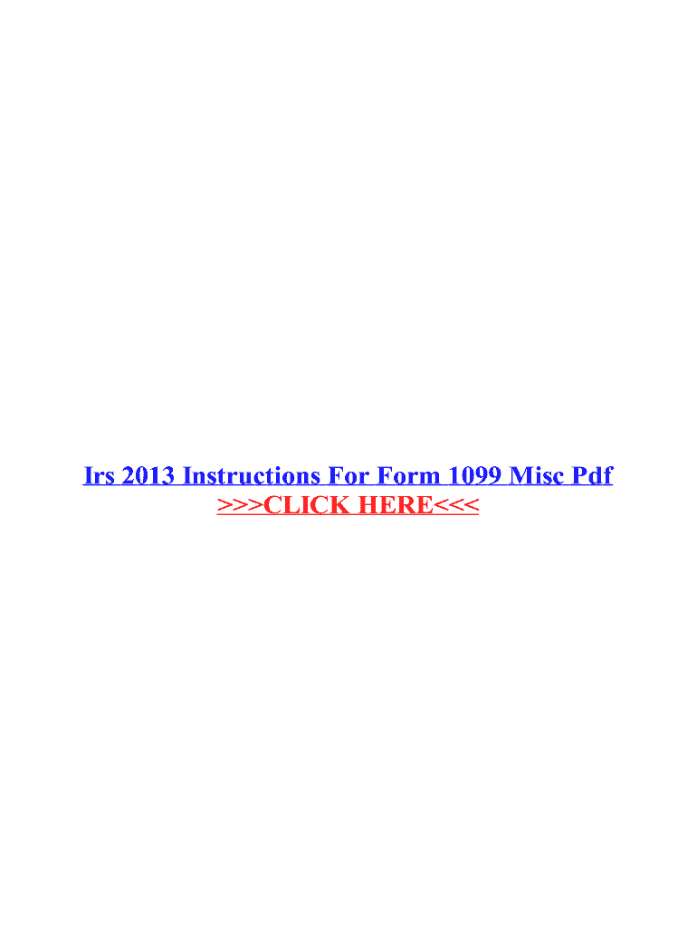 Fillable Online Irs 2013 Instructions For Form 1099 Misc Pdf Fax Email ...