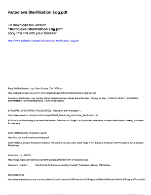 Fillable Online Autoclave Sterilization Log - pdfslibforyou.com Fax ...