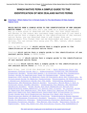 Fillable Online Which Native Fern A Simple Guide To The Identification Of ... Fax Email Print ...