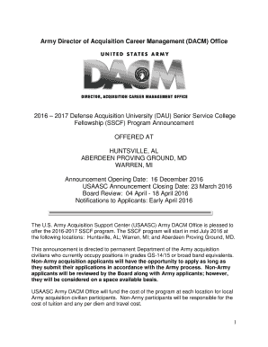 Fillable Online asc army Army Director of Acquisition Career Management ...