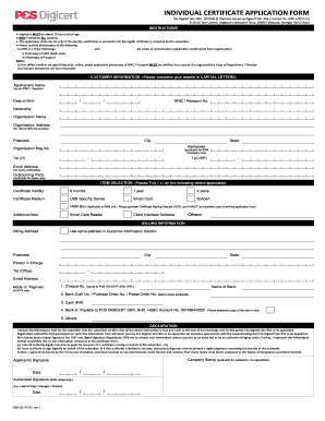 Fillable Online INDIVIDUAL CERTIFICATE APPLICATION FORM Fax Email Print ...
