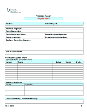 Fillable Online umc Student Progress Report - umc.edu Fax Email Print - pdfFiller