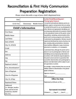Fillable Online nativityindy Reconciliation & First Holy Communion ...