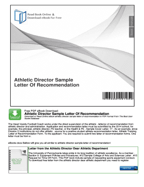 Fillable Online Athletic Director Sample Letter Of Recommendation Fax ...