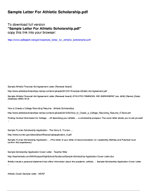Fillable Online Sample Letter For Athletic Scholarship - pdfslibforme ...