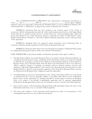 Fillable Online CONFIDENTIALITY AGREEMENT This CONFIDENTIALITY ... Fax ...