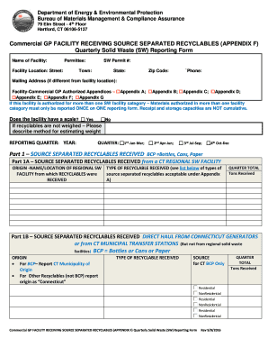 Fillable Online ct Commercial General Permit Quarterly Solid Waste ...