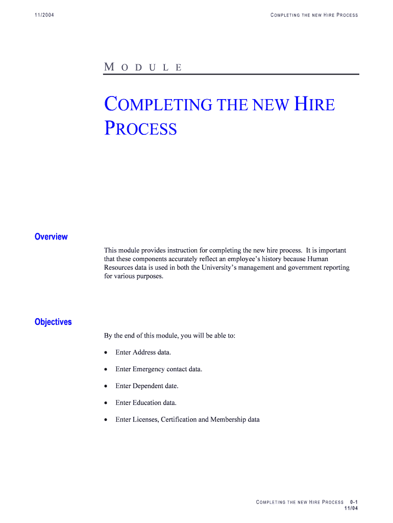 Fillable Online fishelp wustl Completing the new Hire Process ...