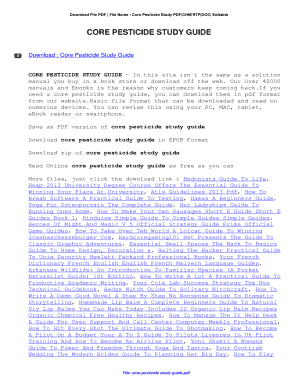 Fillable Online takeithis germanofence Core Pesticide Study Guide. Core ...