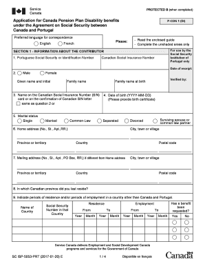 Fillable Online servicecanada gc Portugal/Canada Agreement ...