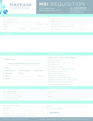 Fillable Online radiology MRI REQUISITION - radiology.ca Fax Email ...