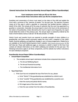 Fillable Online General Instructions for the Guardianship Annual Report ...