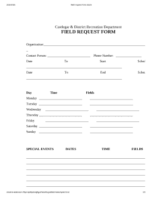 Fillable Online field request form - BallCharts Fax Email Print - pdfFiller