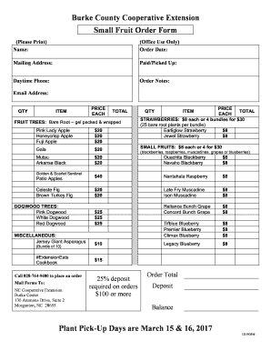Fillable Online burke ces ncsu Burke County Cooperative Extension Small ...