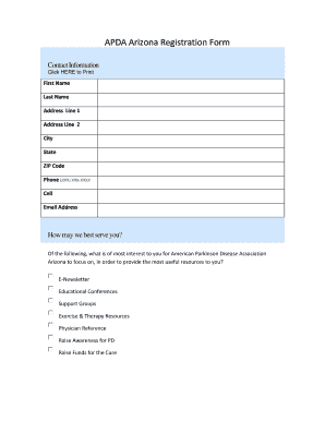 Fillable Online gvspd APDA Arizona Registration Form - GVSPD.org Fax ...