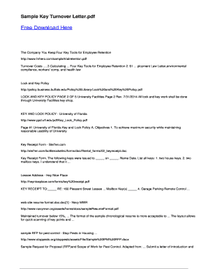 Turnover Letter Sample - Fill Online, Printable, Fillable, Blank ...