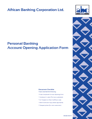 Fillable Online ABC Bank-Personal Banking Account Opening Application Form New January 2015 ...