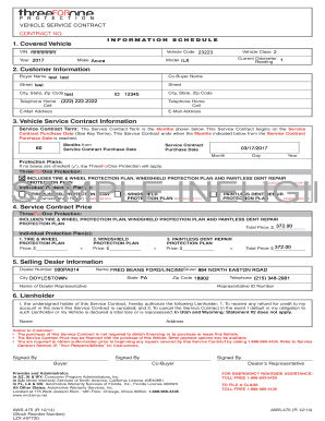Fillable Online VEHICLE SERVICE CONTRACT CONTRACT NO. Fax Email Print ...