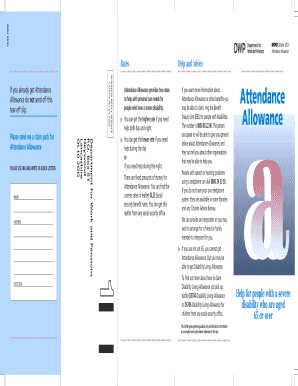 Fillable Online Attendance Allowance Fax Email Print - pdfFiller