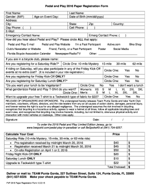 Fillable Online PnP 2016 Pager Registration Form Fax Email Print ...