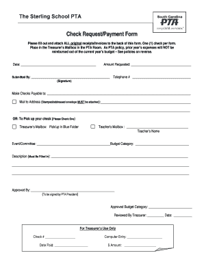 Fillable Online Check Request/Payment Form - PTA Fax Email Print ...