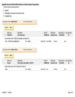 Fillable Online odot Asphalt Concrete Plants With Expired or Nearly ...